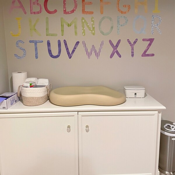 Watercolor ABC Wall Decals, Uppercase Letters Fabric Wall Stickers ...