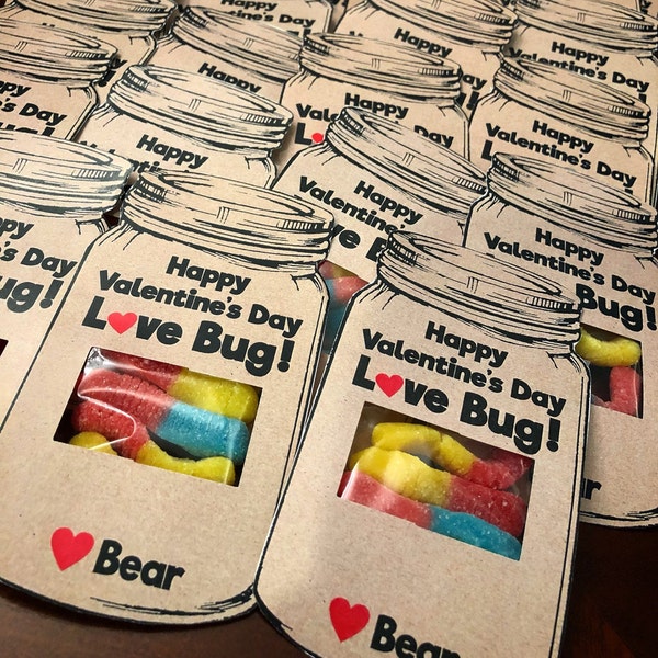 Love Bug Valentine Cards for Kids, PRINTABLE Classroom Valentines ...