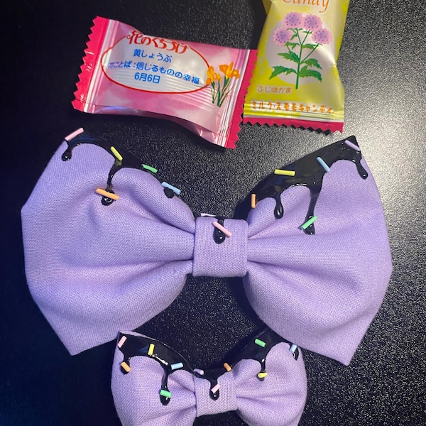 Pastel Goth Black Icing Bow With Rainbow Sprinkles - Etsy