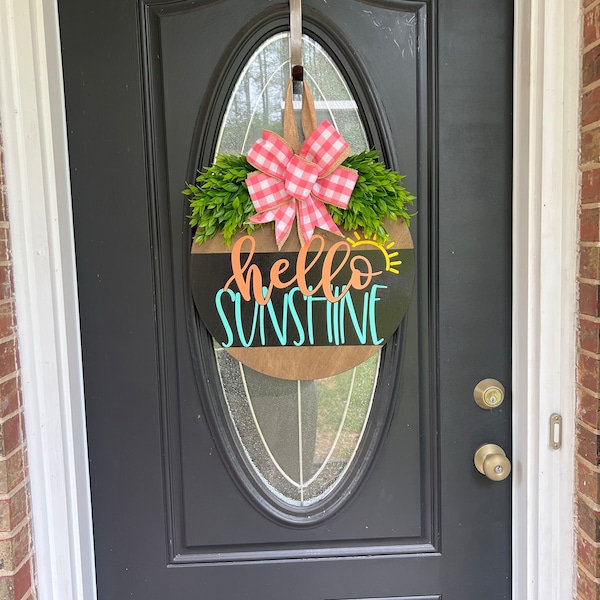 Summer Front Door Decor | Hello Sunshine | Summer Door Hanger | Summer ...