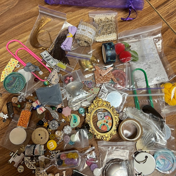 Junk Journal Embellishment Mystery Scoop, Charms, Beads, Ephemera - Etsy