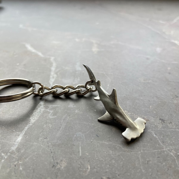 Pewter Hammerhead Shark Keychain: Ocean Lover Gift - Etsy