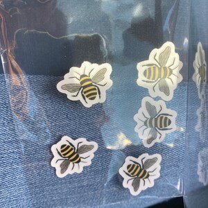 Mini Bee Sticker Bumblebee Tiny Sticker Transparent Mini - Etsy