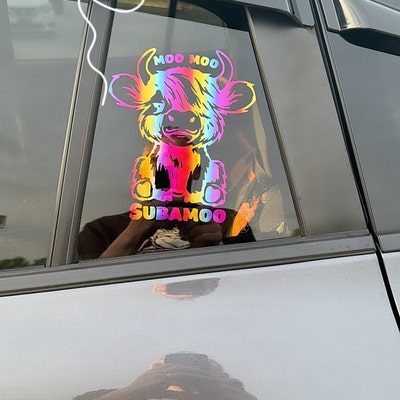 Subie Moo Moo Moobaru Cow Face Car Decal Subaru Moo'vement Movement ...