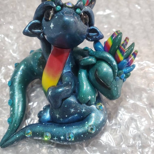Adorable Blue Sleeping Dragon With Swarovski Crystals - Etsy