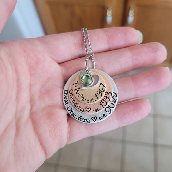 Personalized Stamped Great Grandma Keychain. Pregnancy Announcement for ...