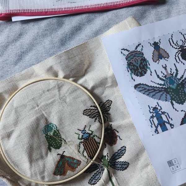 Insects Cross Stitch Pattern: Entomology Bugs Embroidery (PDF Download ...