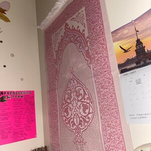 Pink Color Personalized Prayer Mat, Eid Gifts, Islamic Gift Set, Prayer ...