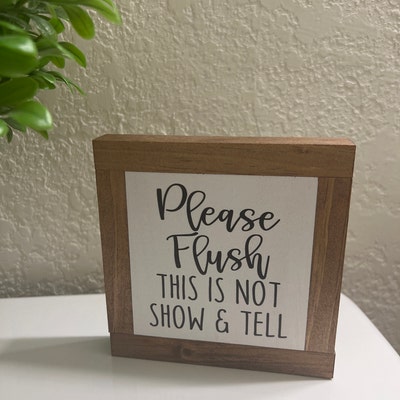 Please Flush Sign, Funny Restroom Decor, Housewarming Gift, Bathroom ...