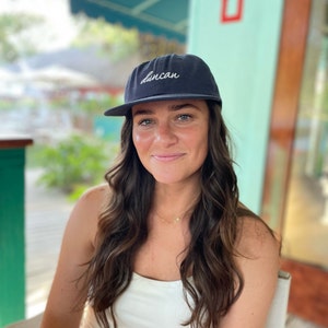 Maroon Custom Embroidered Flat Brim Unstructured 6 Panel Hat, Custom ...