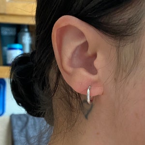 Sterling Silver Infinity Hoop Earrings Pure 925. Small Huggie | Etsy