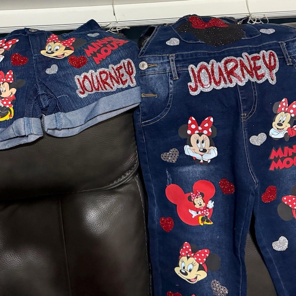 Minnie Mouse Denim Birthday Set, Minnie Converse Shoes, Birthday Outfit ...