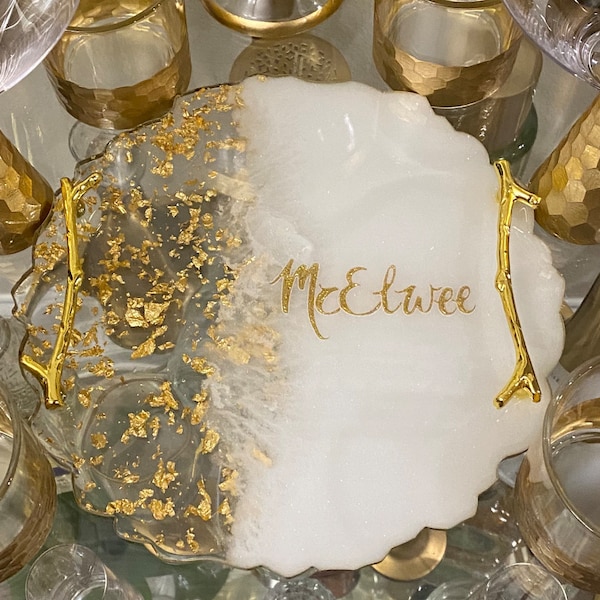 Customizable Resin Tray, Custom Bathroom Tray, Decorative Epoxy Resin ...