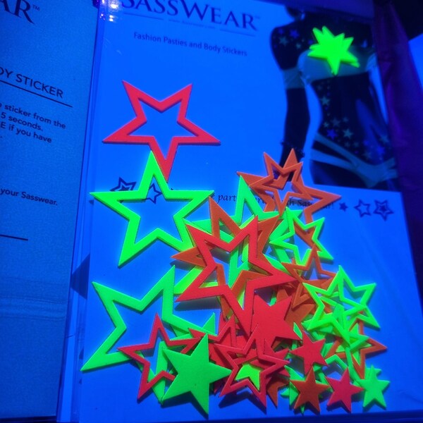 Spirals and Circles Neon Glow Body and Face Stickers, Neon, Glow Party ...