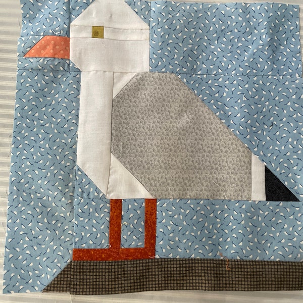 Seagull Nautical Quilt Block Pattern, Machine Pieced, Digital PDF ...