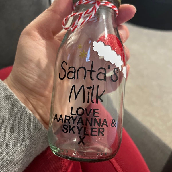 Personalised Santa Milk Bottle Set: Elf & Reindeer Food, Christmas Eve ...