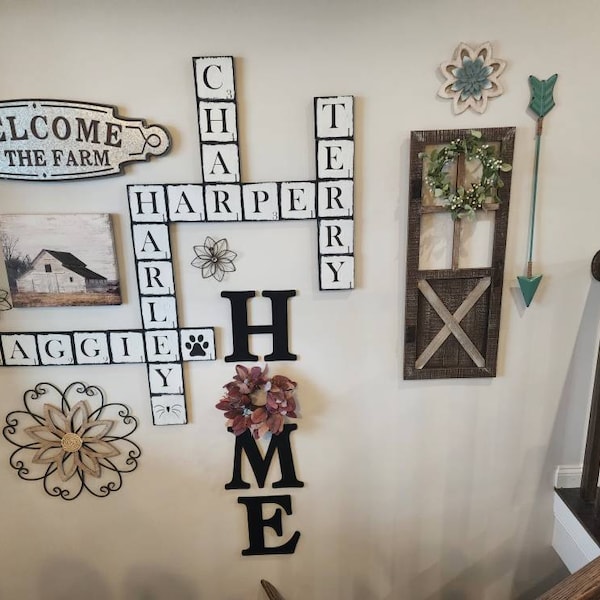 Large Scrabble Wood Tiles , 5.5" Wood Tiles Blocks, Tile Wall Art ...