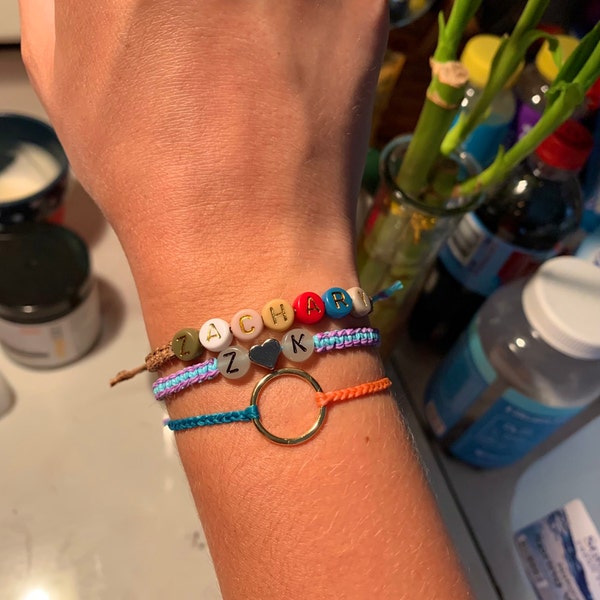 Adjustable Custom Name Bracelet, Personalized Name Word Bracelet ...