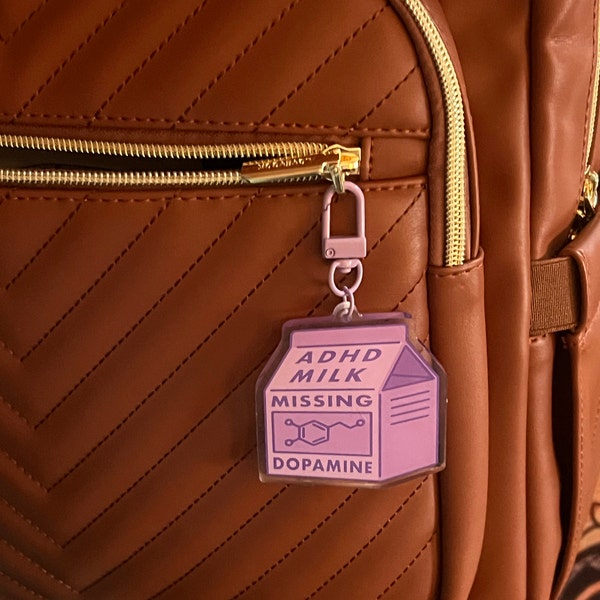 ADHD Milk Acrylic Keychain || Milk Carton Keychain, ADHD Acrylic Charm ...