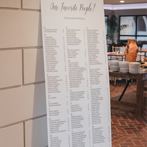 Large Wedding Seating Chart, Table Top Wedding Seating Sign, Floor ...