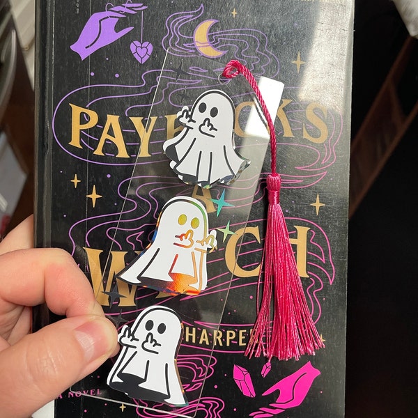 Rude Ghost Bookmarks- Cute Bookmarks- Spooky- Acrylic Bookmark - Etsy