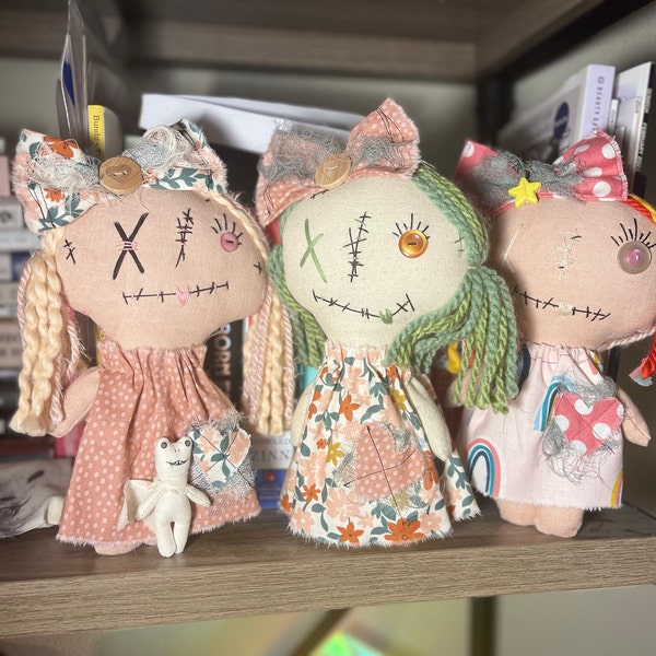 Lucky Green Vudu Poppet, Original Handmade Art Doll, Creepy Cute Doll ...