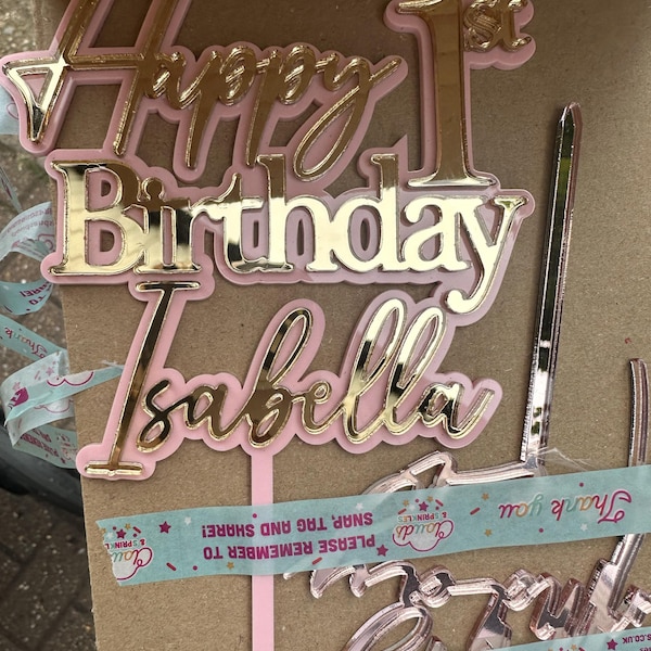 Double Layer Cake Topper | Name is Age | Personalised | Various Sizes ...