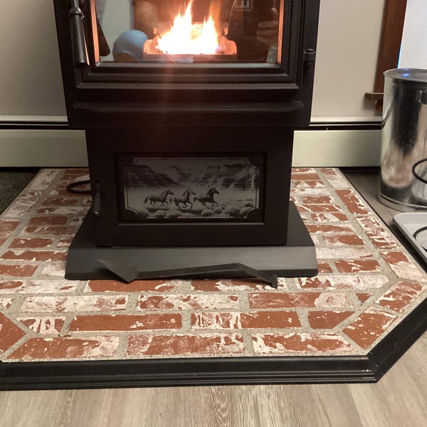 American Flag - Magnetic Pellet Stove Decorative Slate Insert for ...