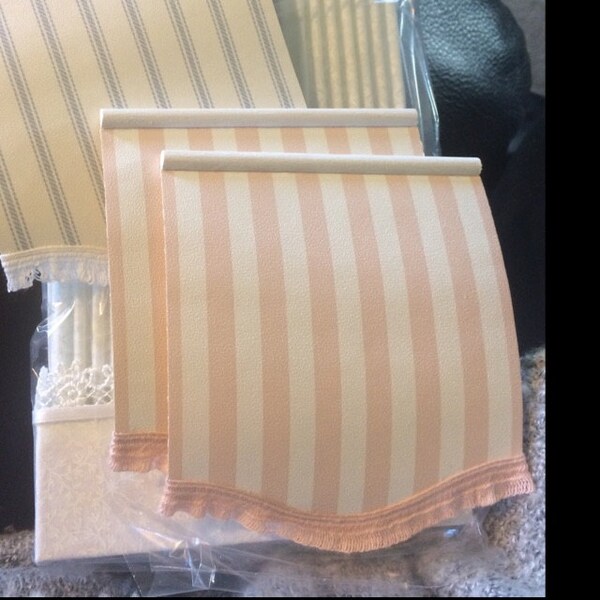 Dollhouse Window Shade / Blind Miniature / Many Colors Toile or Stripe ...