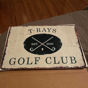 Personalized Vintage Distressed Look Golf Club Metal Room Sign Rustic ...