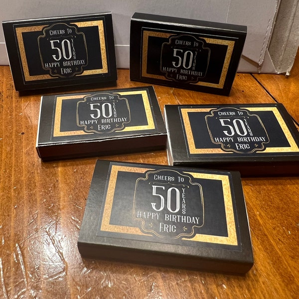 Custom Birthday Match Box Labels, Milestone Cigar Labels, 30th, 40th ...