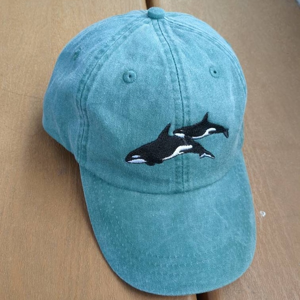 KILLER WHALES HAT - One Embroidered Orca Men Women Wildlife Cap - Price ...