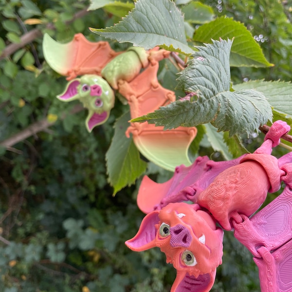 Bat .STL Digital File for 3d Printing, Print-in-place Body, Snap-fit ...