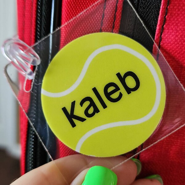 Tennis Bag Tag Tennis Name Tag Kids Bag Tag Tennis Party Favor Tennis ...