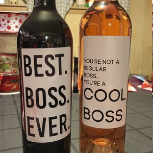 4 Pack Boss Boss Gift Wine Bottle Labels Bosses Day Christmas Thank You ...