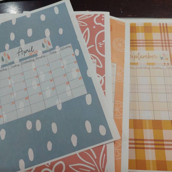 Boho Monthly Calendar Printable | Seasonal Planner, Undated Wall ...