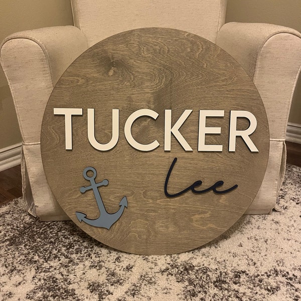 Custom Name | Nautical Theme Sign | Baby Name Sign | Ocean Theme | Wood ...