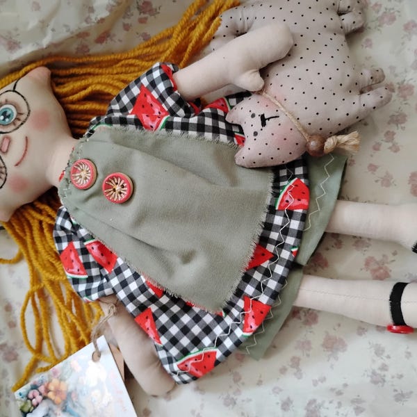 Dark Skinned Fabric Doll,brown Skinned Doll, POC Doll, Gift for Baby ...