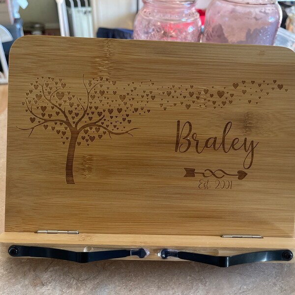 Personalized Cookbook Stand, Recipe Book Holder, Mother's Day Gift ...