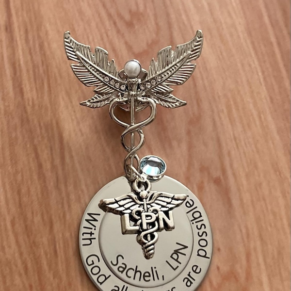 Rn/bsn/lpn/lvn Pin - Personalized Nursing Pin - Nursing Student - Pinning Ceremony - Graduation ...