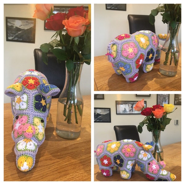 Thandi the African Flower Rhino Crochet Pattern - Etsy