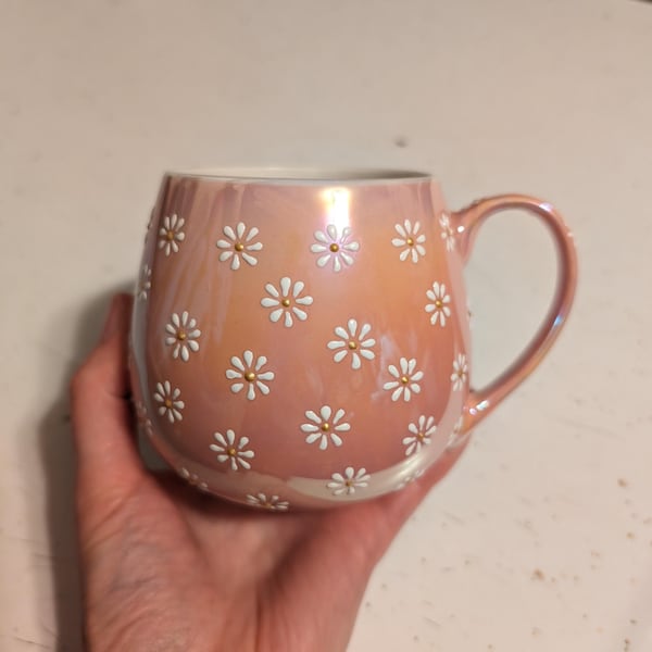 Daisy Coffee Mugs Demure Bellied Cappuccino Cups Cozy Flower Ceramic ...