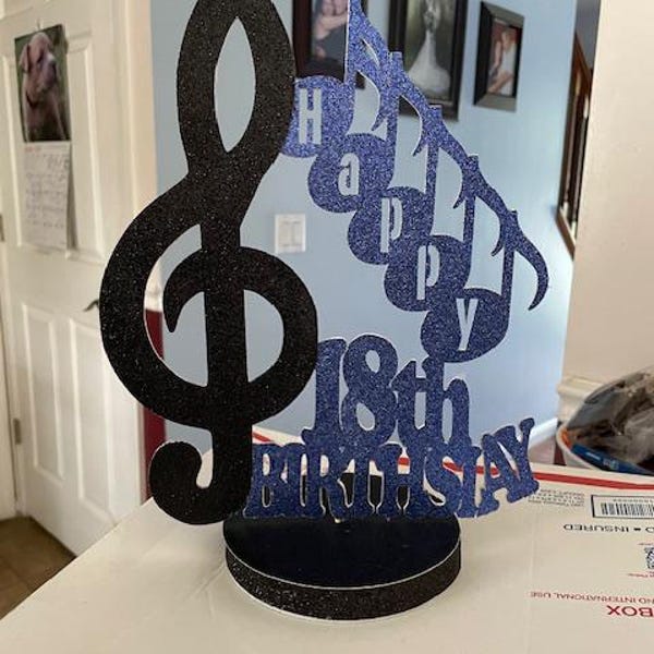 Personalized Music Note Centerpiece Table Decoration Birthday Party ...