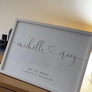 Personalised Print Custom Couple Names and Date Print - Etsy