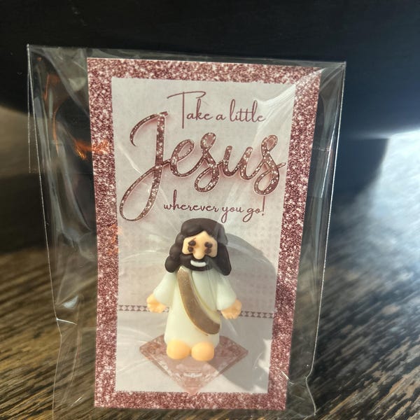 Mini Jesus Figurine, Little Jesus Pocket Cards, Church Party Favors ...