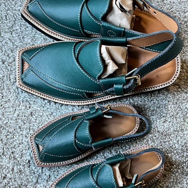 Peshawari Handmade Charsadda Chappal Black Genuine Leather - Etsy