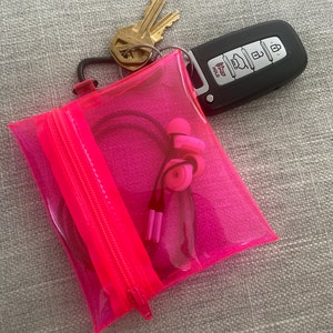 Clear Coin Pouch Holographic Glitter Stars, Black or White Zipper Small ...