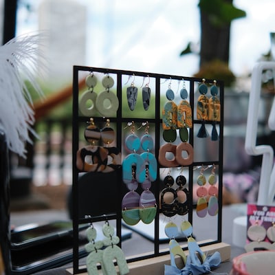 GRID Earring Display, Modern Jewelry Stand, Jewelry Organizer, Craft ...