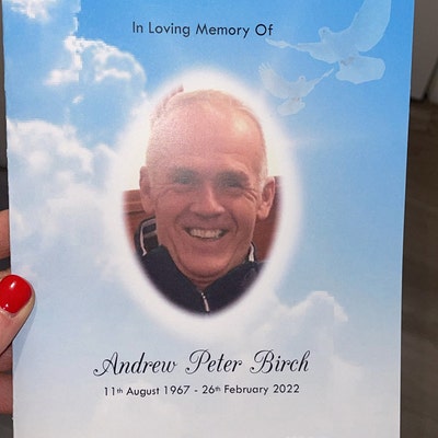 Personalised Funeral Order of Service & Laminated Memorial Cards Forget ...