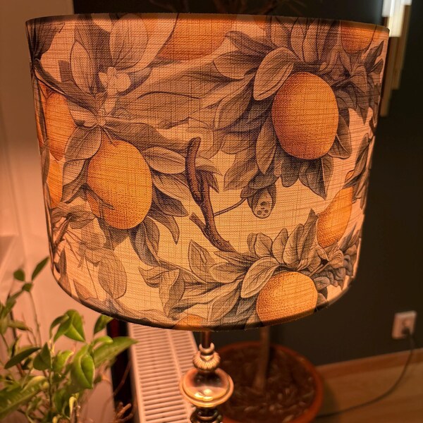 Colorful Floral Drum Lamp Shade, Pretty Printed Fabric Table Lampshade ...